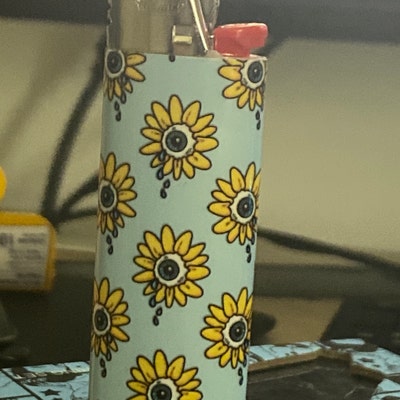 CRYING SUNFLOWER LIGHTER Floral Eyeball Bic Lighter, Creepy Cute Eye ...