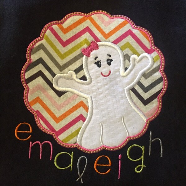 Ghost Girl Halloween Digital Machine Embroidery Applique Design 4 Size ...