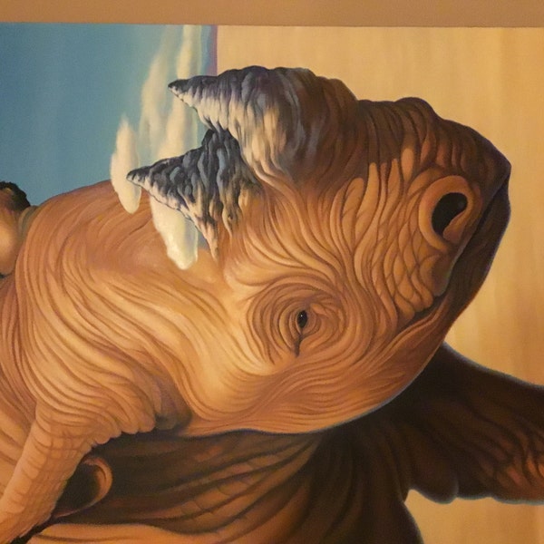 Bird Perch Original Oil Painting on Stretched Canvas With Wooden Frame ...