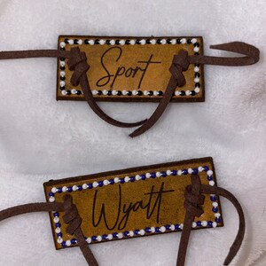 Custom Leather Horse Halter Name Plate Halter Name Tag - Etsy