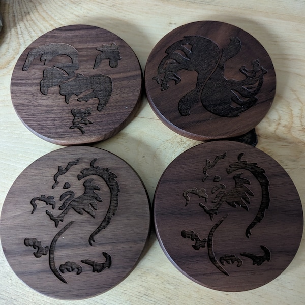 Custom Wooden Personalized Coasters Gift Set for Her | Engraved ...