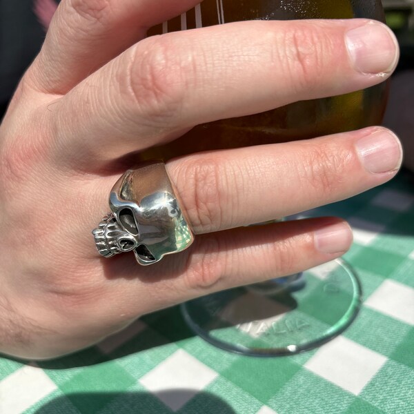 925 Sterling Silver Skull Ring for Men and Women Punk Gothic Ring Keith ...