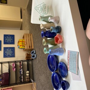 Big Sur Slate Blue Bud Vases Ceramic Mini Bottles for Flower Cuttings ...