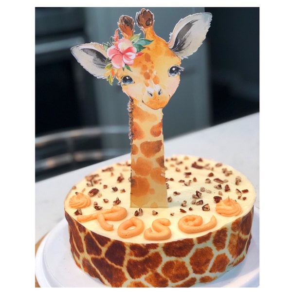 Giraffe Cake Topper: Animal Print Edible Cake Wrap - Etsy