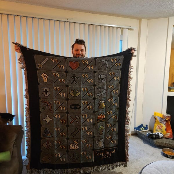 Custom Osrs Sherpa Fleece Blanket, Oldschool Runescape Max Skills Soft ...
