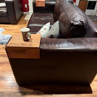 Sofa Arm Rest Table With Magazine Stand, Modern Wood Armrest Table ...