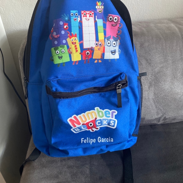 Personalized Numberblocks School Backpack (8 Color Options!) - Etsy