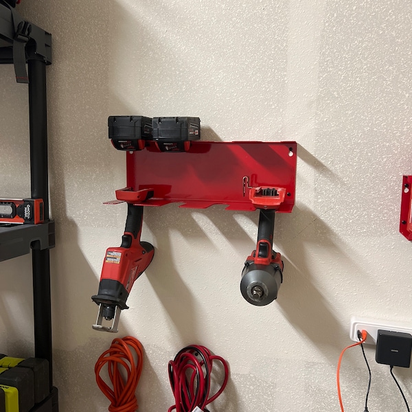 Milwaukee M18 Drill and Battery Shelf W 4 or 6 Slots - Cordless Drill ...