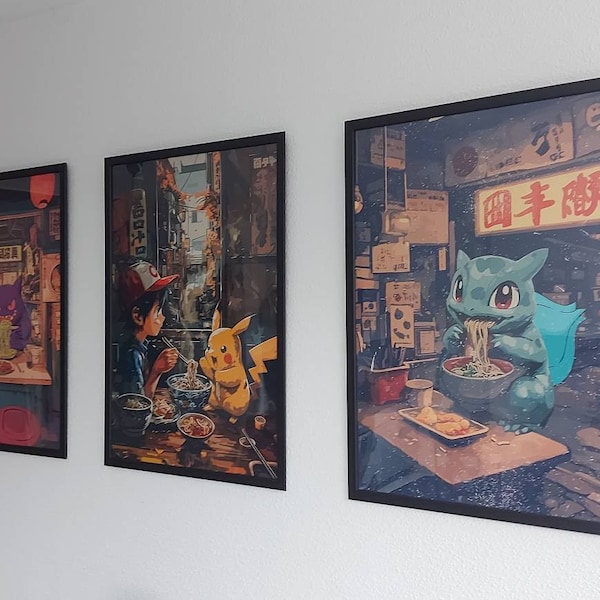 Gengar Poster: Japanese Style Pokemon Inspired Anime Artwork Printable ...