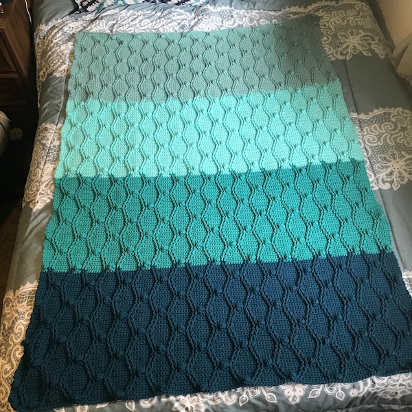 Wavy Ripple Granny Square Afghan Crochet Pattern Granny Square Ripple ...