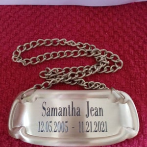 Name Tags With Custom Engraving for Urns 3 Color Options - Etsy