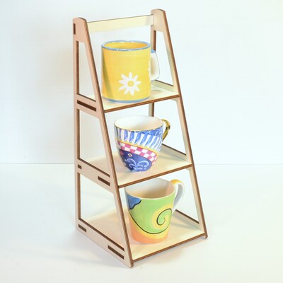 3 Tiered Display Stand Cut Out Sides Shop or Market Display Laser Cut ...