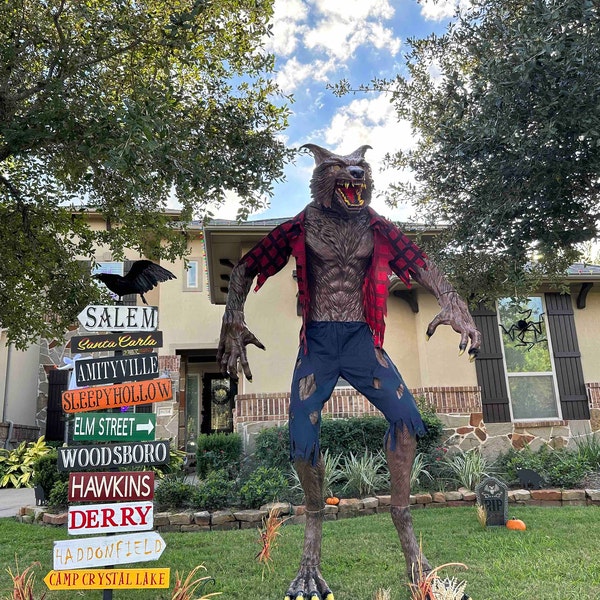 Halloween Directional Sign Halloween Porch Sign Cedar Wood Lawn ...