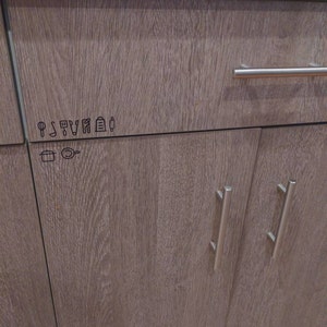 Kitchen Cabinet Label Decals extended Set 55 Icon Label Decals Kitchen ...