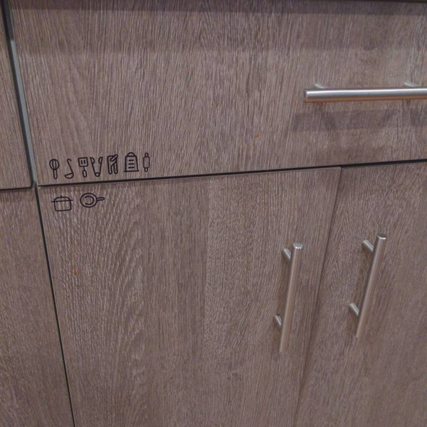 Kitchen Cabinet Label Decals (extended Set) - 55 Icon Label Decals ...