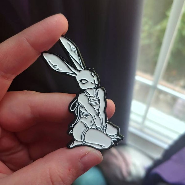 Rope Bunny Boy | Bdsm Themed Kinky Enamel Pins - Etsy