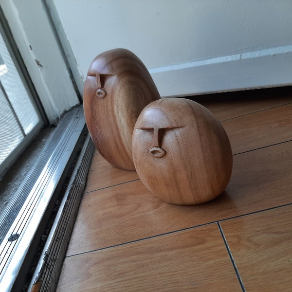 Funny Face, Funny Wood Meme, Wood Face Figurine, Wood Carving, Table ...