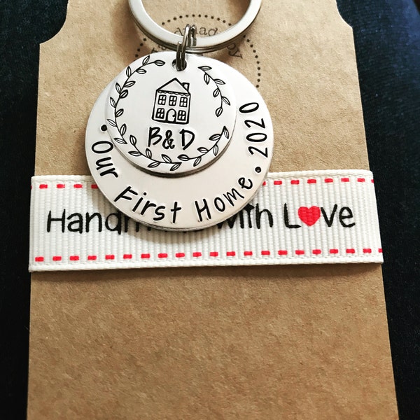 Silver Our First Home Keyring, Moving in Together Keychain ...