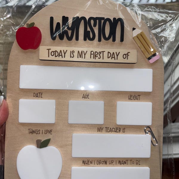First Day of School Sign, Reusable Back to School Photo Prop ...