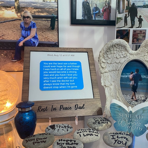 Engraved Text Message Frame, Memorial Gift, Loss of Loved One - Etsy