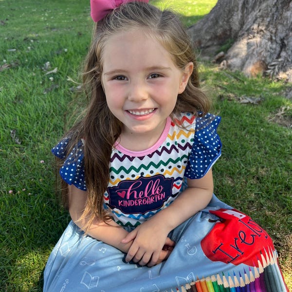 Kindergarten Dress, Kindergarten Outfit, First Day of Kindergarten ...