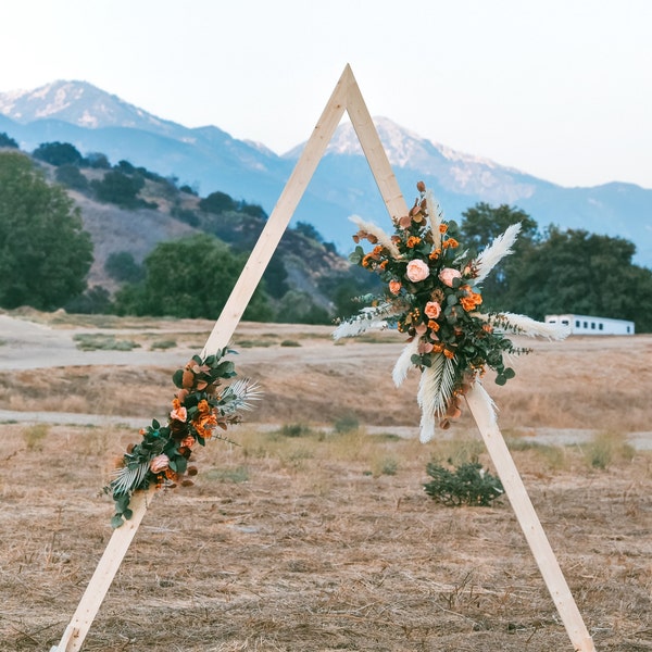 Wood Triangle Wedding Arch | Boho Wedding Triangle Arch | Modern ...
