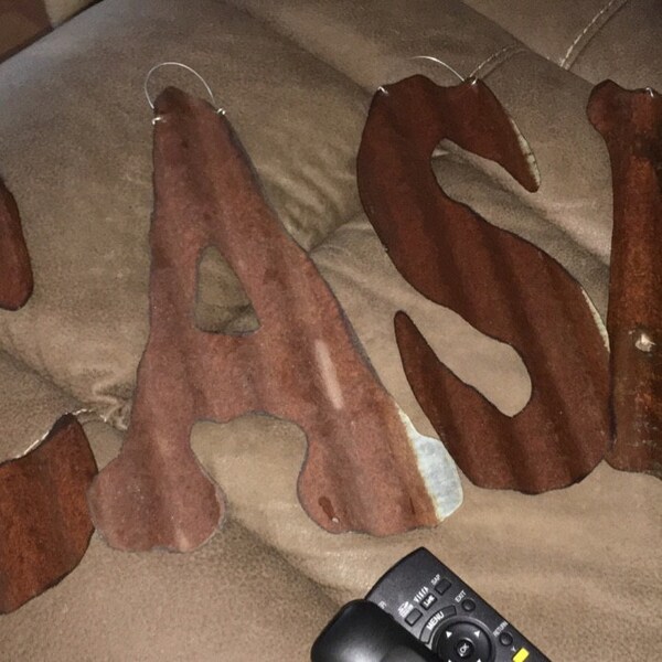 12 Inch Corrugated Tin Letters / Tin Letters A-Z / Rustic Tin Alphabet ...