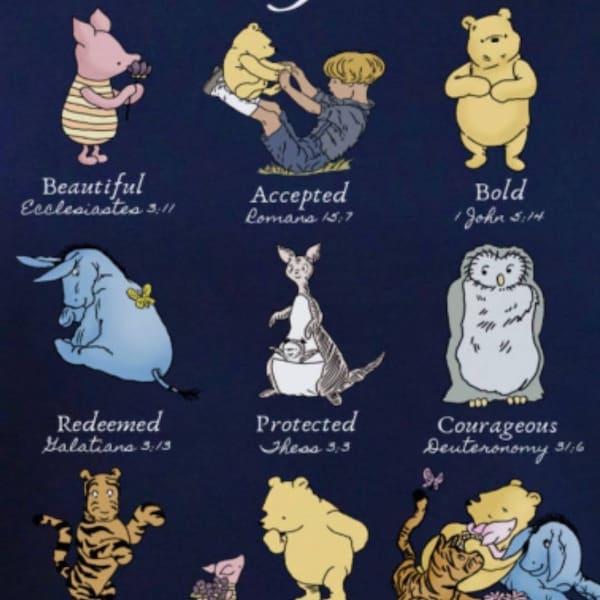 Christian Classic Winnie the Pooh Poster for Nursery Wall Art for Kids ...