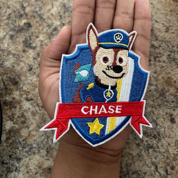 Paw Patrol Dog Iron-on Patches Zuma Chase Marshall Skye Rocky Cartoon ...