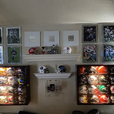 16 Riddell Mini Helmet Helmets Display Case Cabinet Wall Rack NFL ...