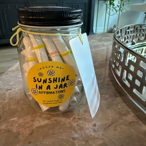 Affirmation Jar for Sending You Sunshine | 100 Uplifting Affirmations ...