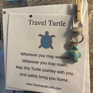 Turtle Keychain, Turtle Keyring, Personalised Gift, Travel Turtle ...