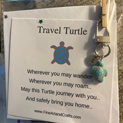 Turtle Keychain, Turtle Keyring, Personalised Gift, Travel Turtle ...