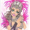 Samba Dancer Coloring Page GRAYSCALE Rio Carnival Female Illustration ...