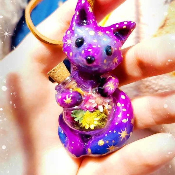 Petite Cherry Blossom Fairy Amanita Glow in Dark Teal Mushroom Pendant ...