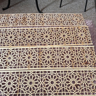 P-001/ Moroccan Geometric Wooden Panel / Carved Wood Panel / Craft ...