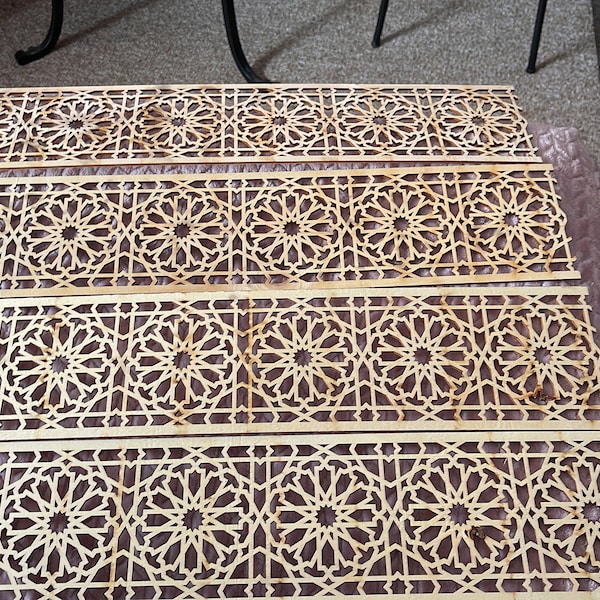 P-001/ Moroccan Geometric Wooden Panel / Carved Wood Panel / Craft ...