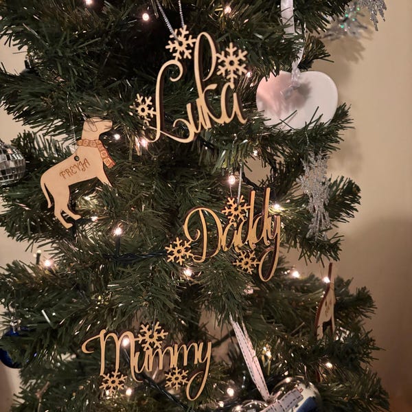 Personalised Christmas Place Name, Place Name for Christmas Table ...