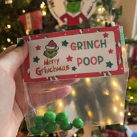 Grinch Poop Printable Treat Bag Topper - Christmas Candy Bag Topper ...