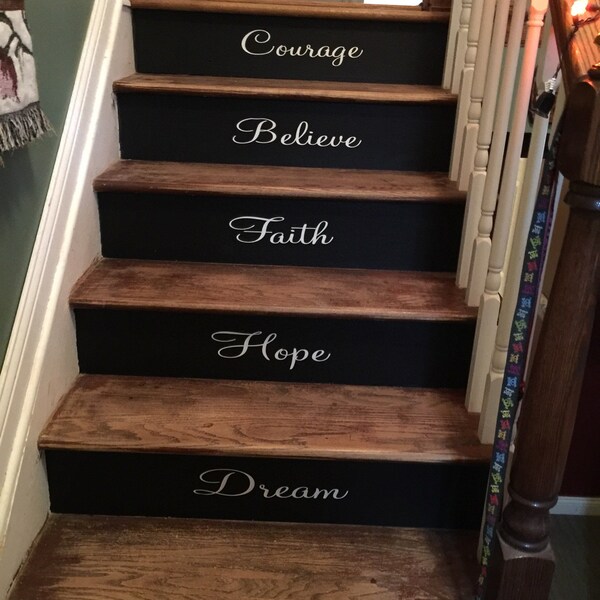 Inspiration Quotes Stair Riser Decals, Stair Decals, Stair Stickers ...