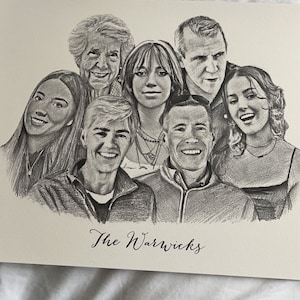 Family Portrait, Pencil Sketch, Family Sketch, Pencil Drawing, Photo ...