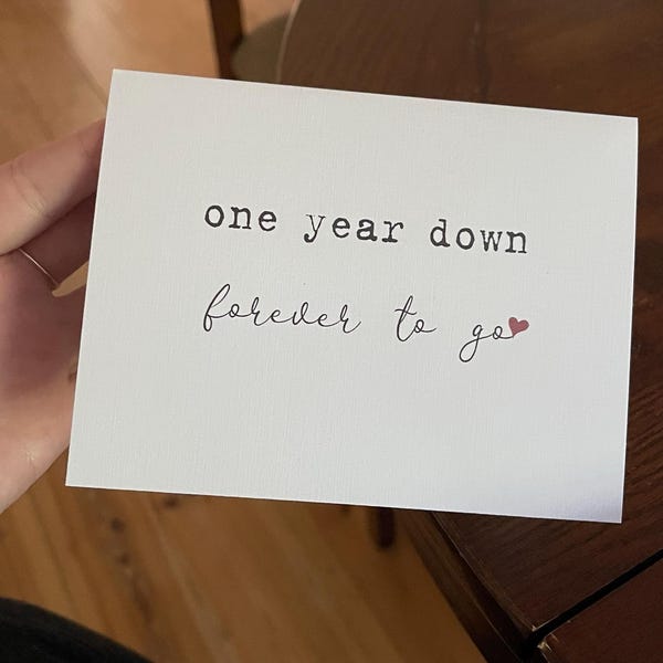 One Year Anniversary Gift / One Year Down. Forever to Go / 1st ...
