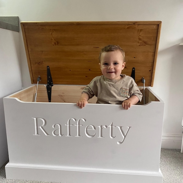 Handmade, Personalised Solid Wood Toy Box With Soft Closing Lid - Etsy UK