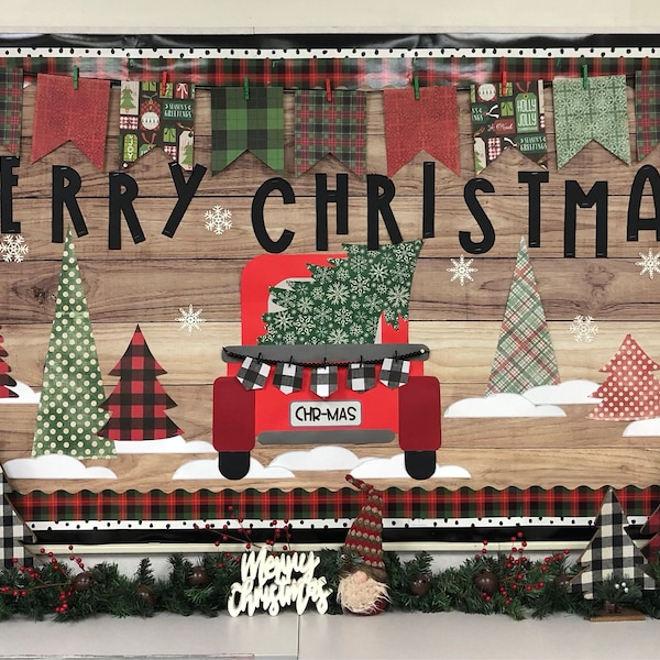 Christmas Tree Truck- Christmas Bulletin Board Kit - Etsy