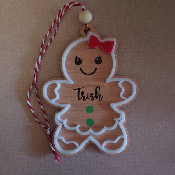 Personalized Gingerbread Christmas Ornament, 3D Customized Cookie ...