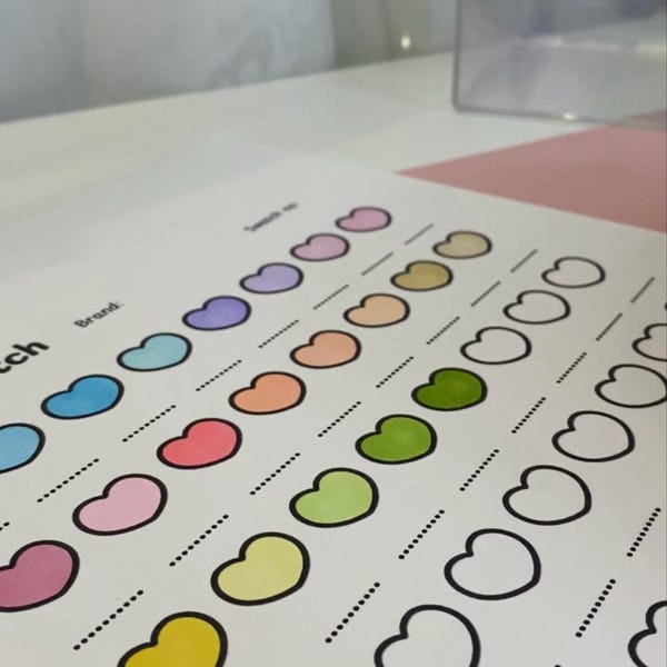 Color Swatch Book, Blank Colour Swatch Charts, DIY Swatch for Sketches ...