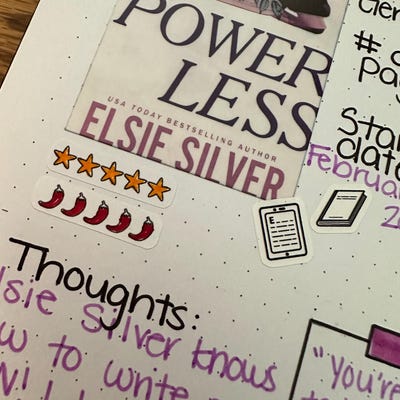 Reading Log Sticker 4.4w X 5.9h Title, Author, and Rating Columns 20 ...