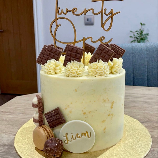 Twenty One Cake Topper - Custom Cake Topper Personalised - Weddings ...