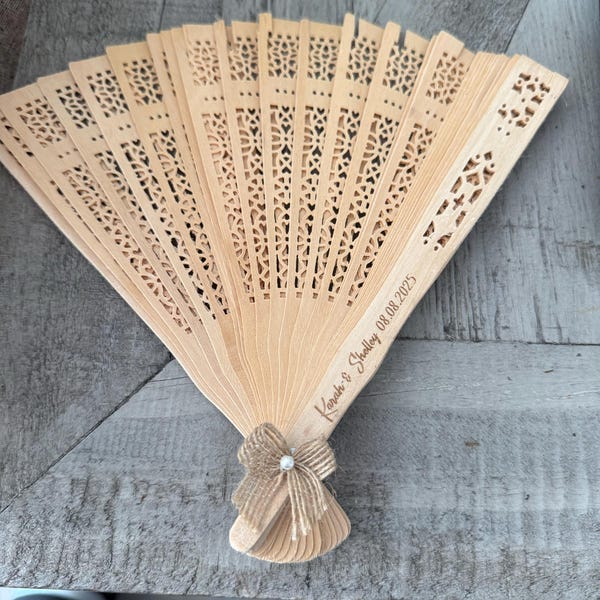 30 Pcs Engraved Personalized Hand Fans, Custom Party Favors, Wedding ...