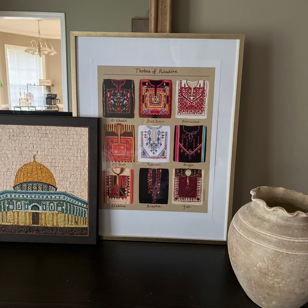 Thobes of Palestine - Art Print | Traditional Tatreez Thobes ...